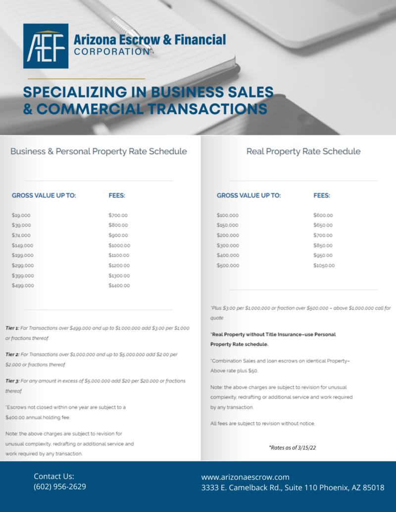 Dedicated Business Escrow Services from Arizona Escrow